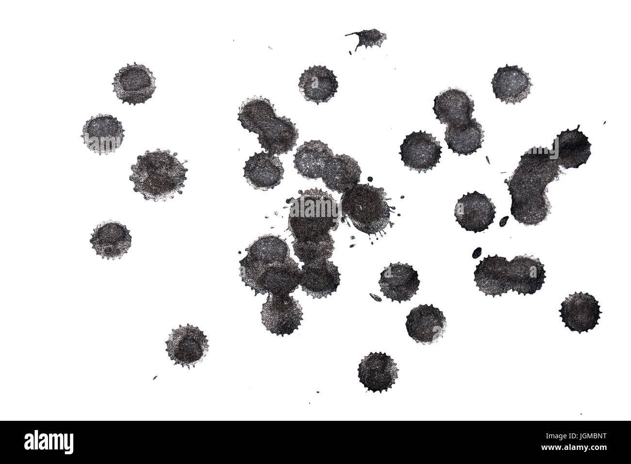 Abstract black ink splash. Ink blots. Design elements. Water-soluble ...