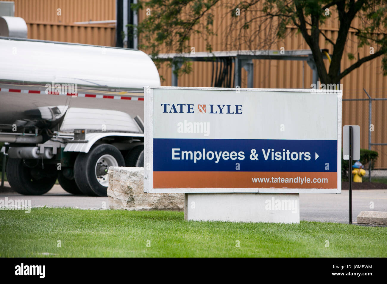 A logo sign outside of a facility occupied by Tate & Lyle in Dayton ...