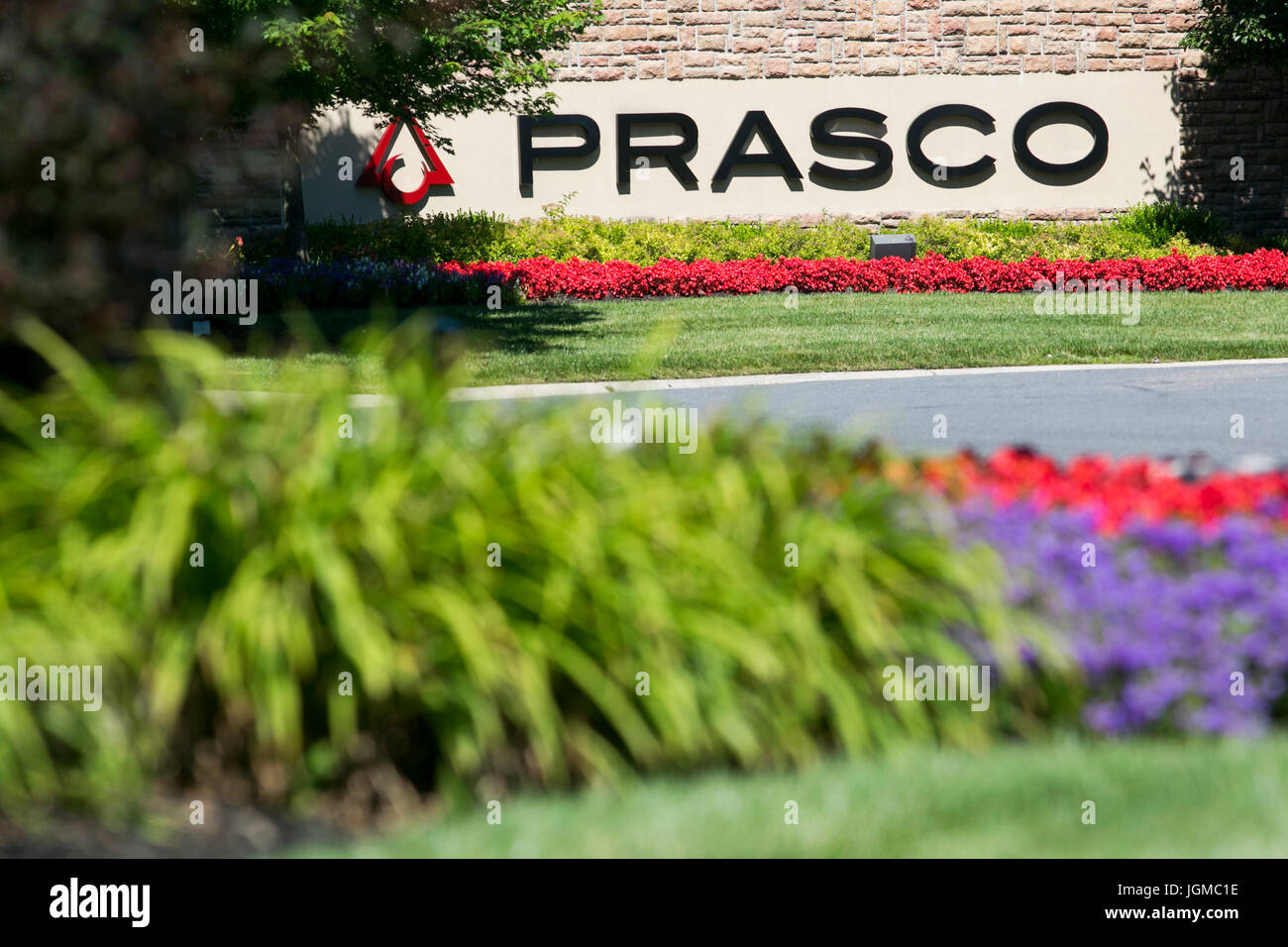 A logo sign outside of a facility occupied by Prasco in Mason, Ohio on ...