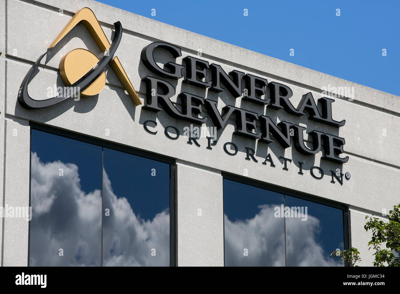 A logo sign outside of a facility occupied by General Revenue ...