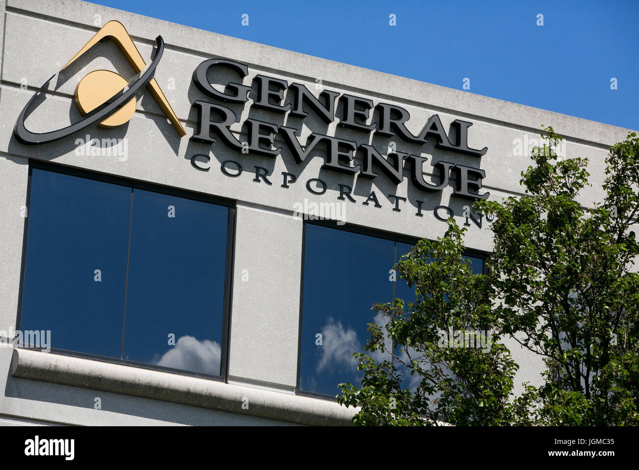 A logo sign outside of a facility occupied by General Revenue ...