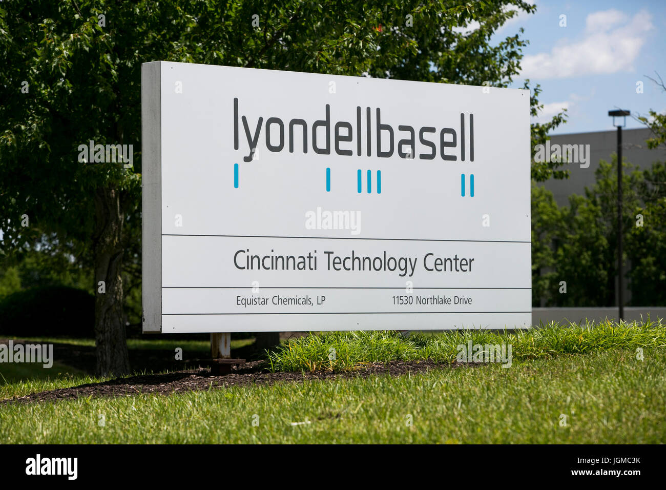 A logo sign outside of a facility occupied by LyondellBasell in ...