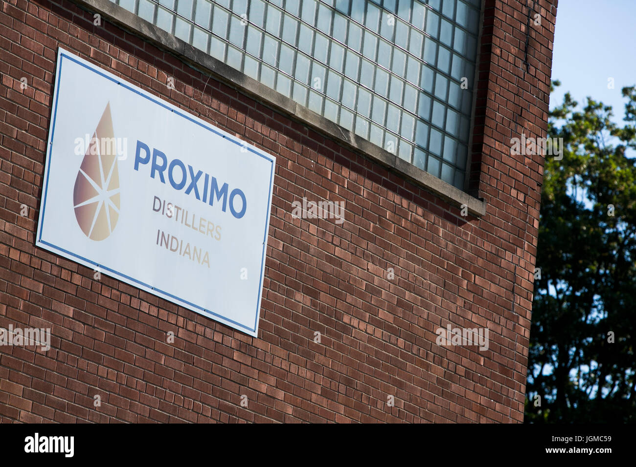 A logo sign outside of a facility occupied by Proximo Spirits, Inc., in ...