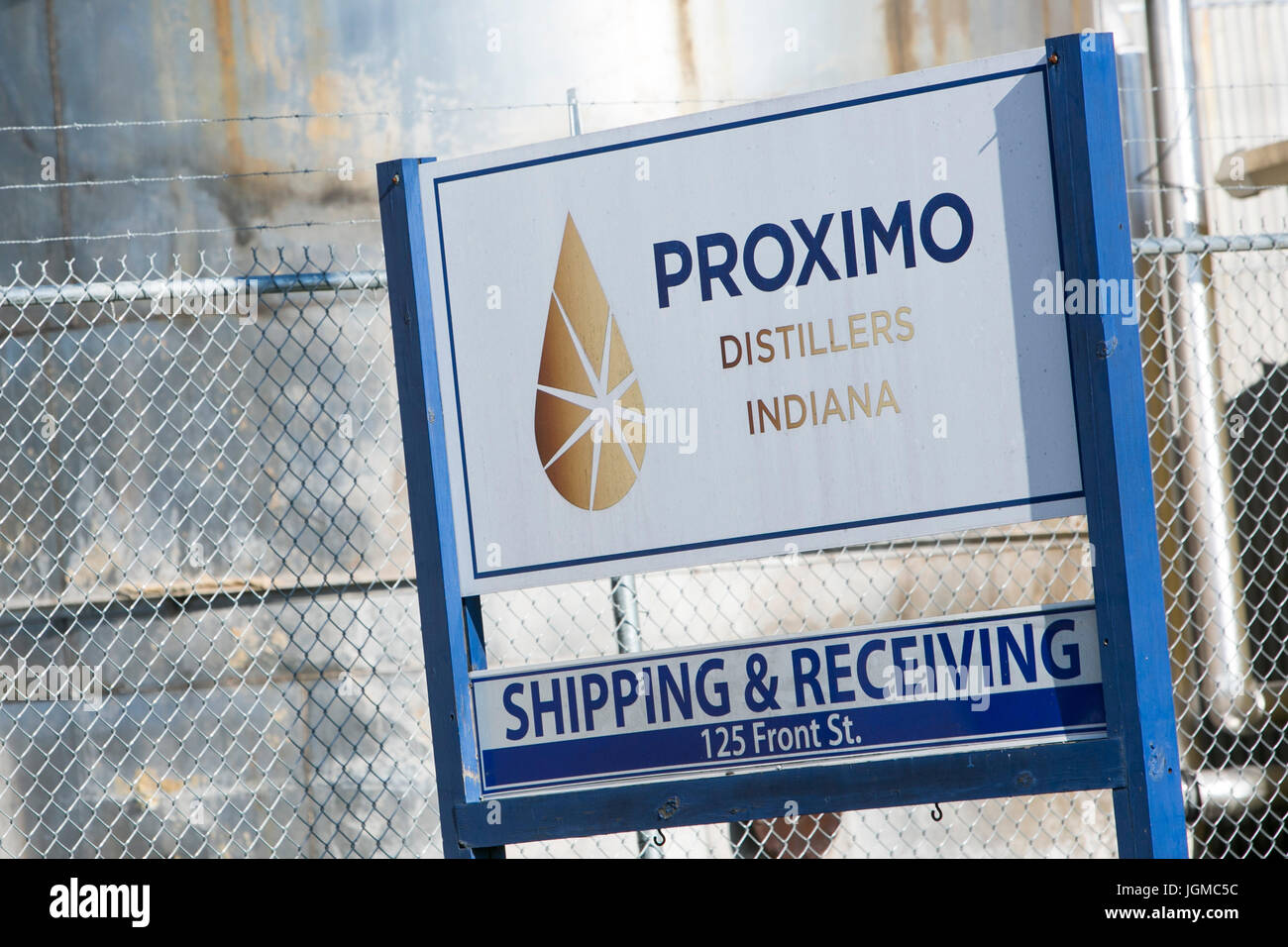 A logo sign outside of a facility occupied by Proximo Spirits, Inc., in ...