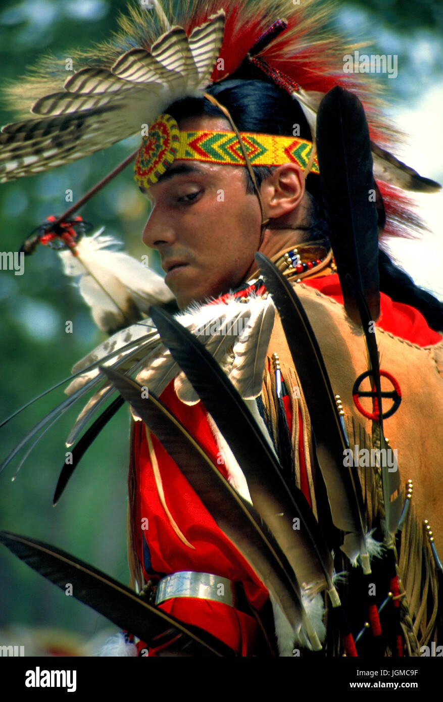 Mohikaner with the Pow-Wow in the Kahnawake reserve near Montreal ...