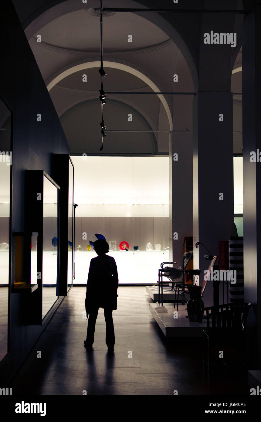Person viewing exhibit at Swedish Museum Stock Photo - Alamy