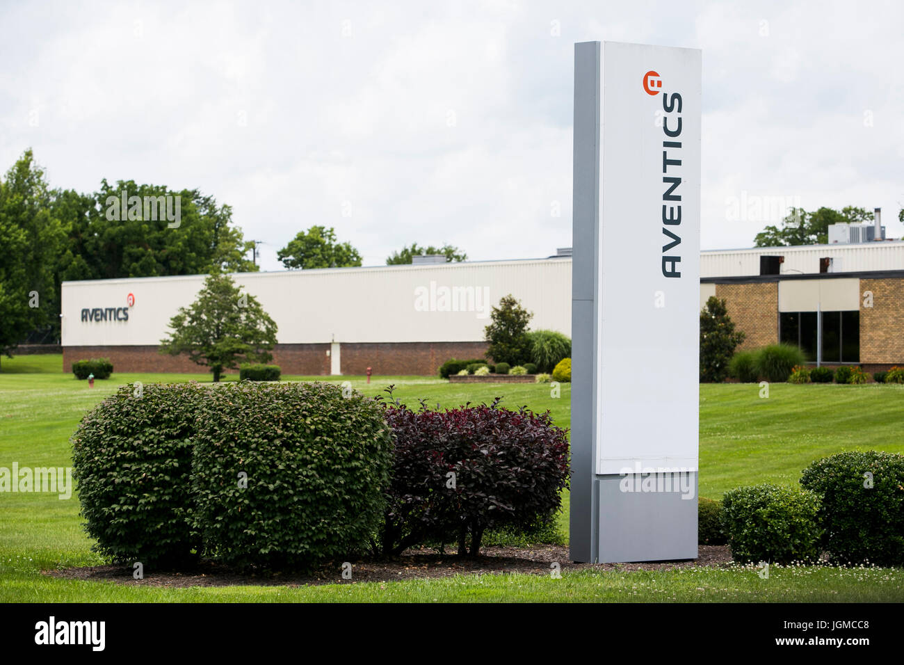 A logo sign outside of a facility occupied by Aventics in Lexington ...