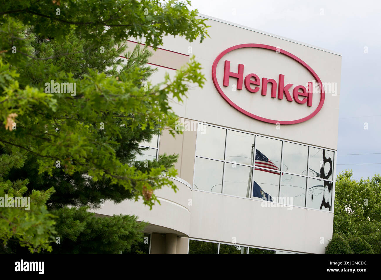A logo sign outside of a facility occupied by Henkel AG & Company in ...