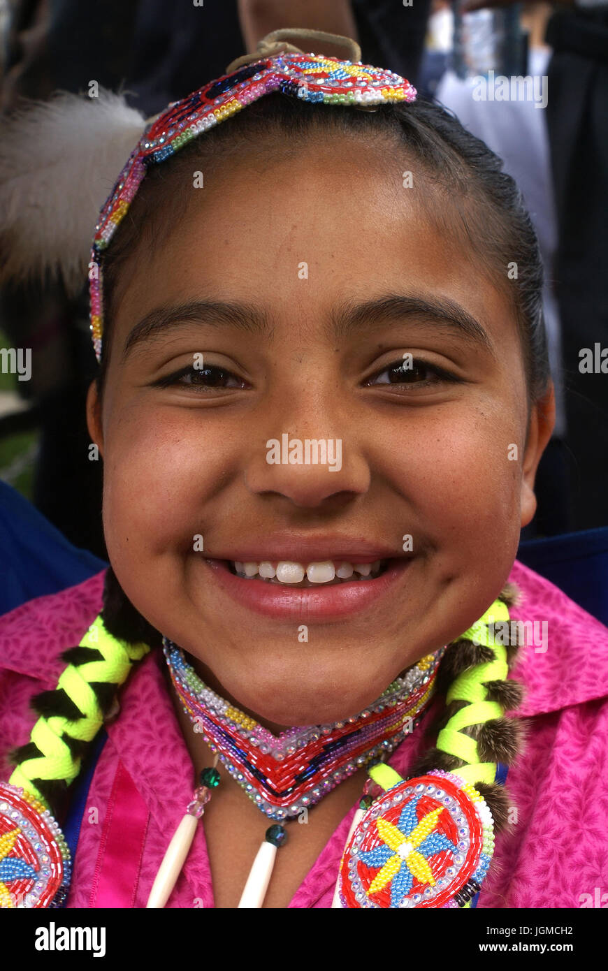 Mohikaner with the Pow-Wow in the Kahnawake reserve near Montreal ...