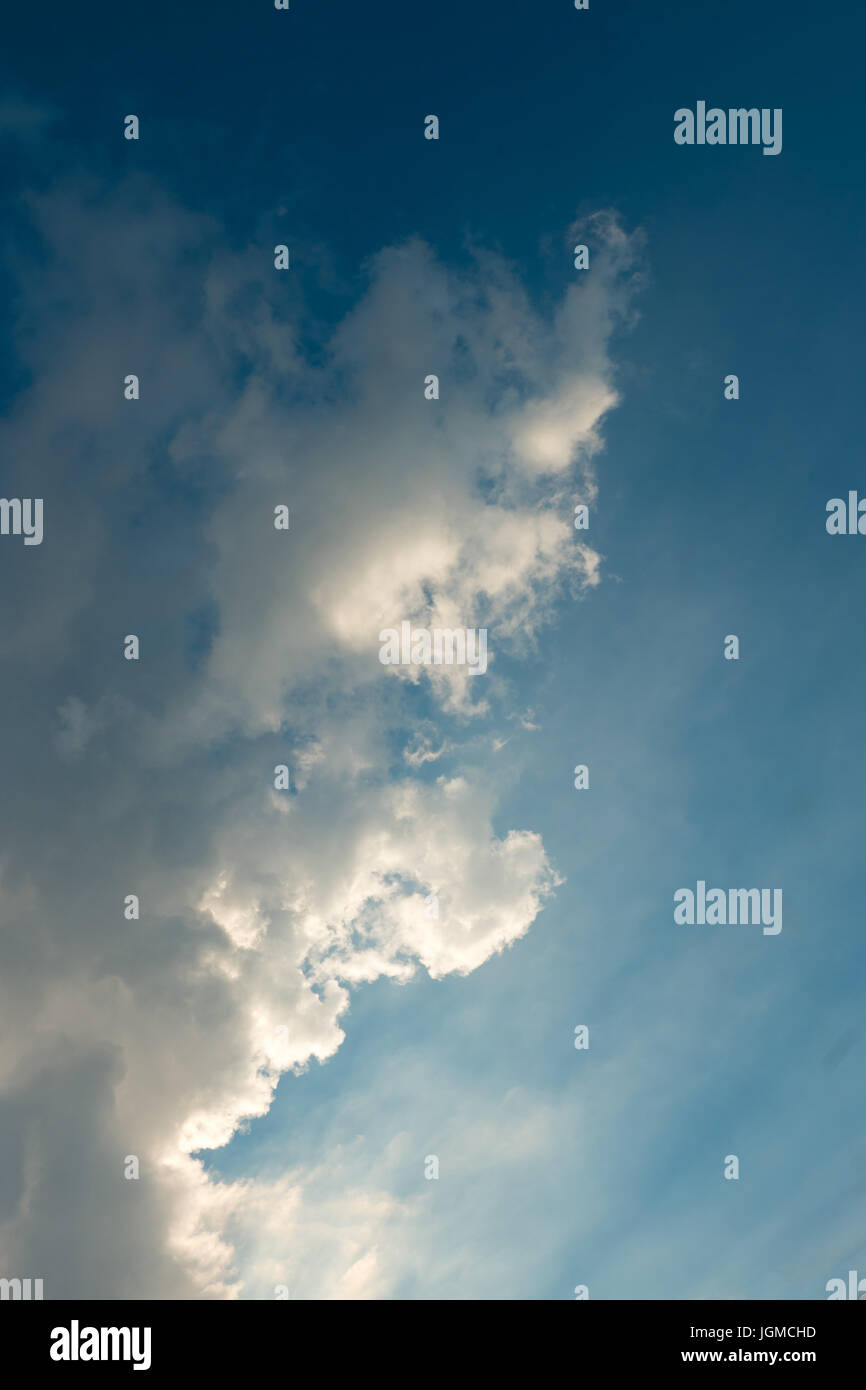 Clear blue sky with clouds with blank space Stock Photo - Alamy