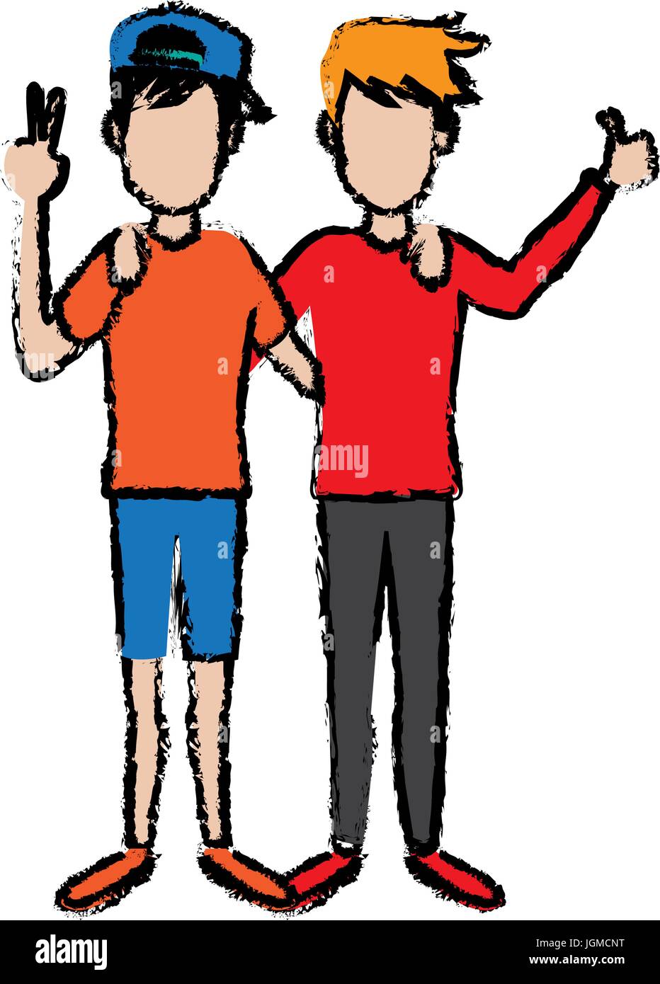 Boys waving Stock Vector Images - Alamy