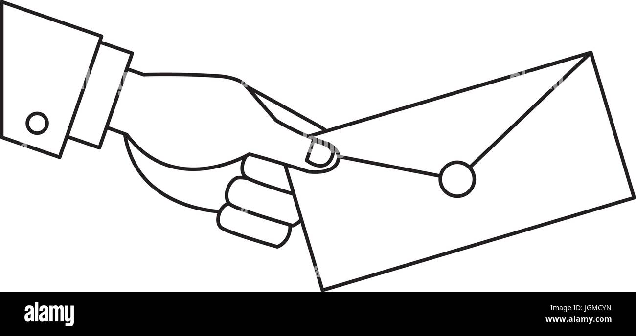 Holding envelope Black and White Stock Photos & Images - Alamy