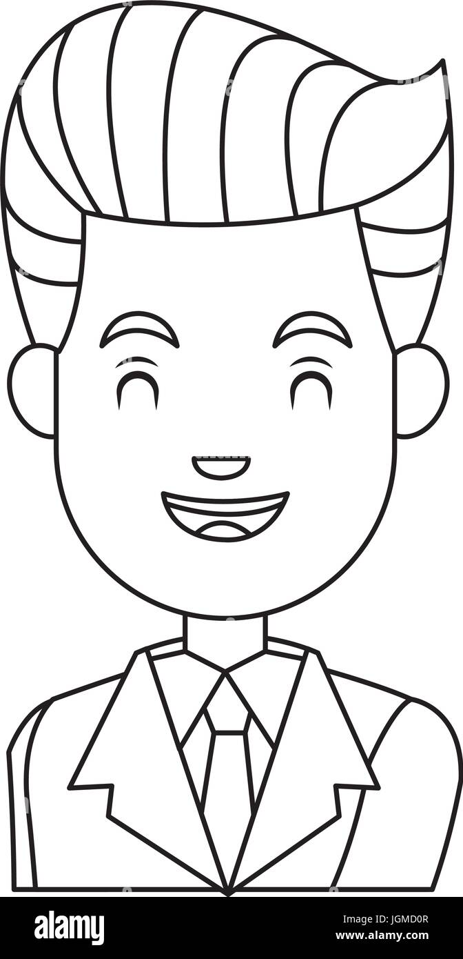 businessman character cheerful portrait people Stock Vector Image & Art ...
