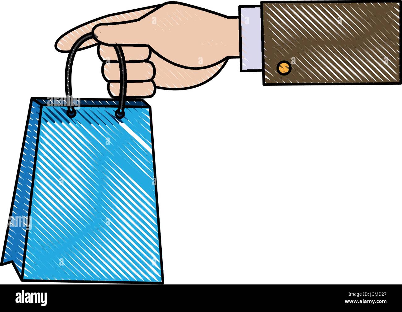 Takeout paper bag Stock Vector Images - Alamy