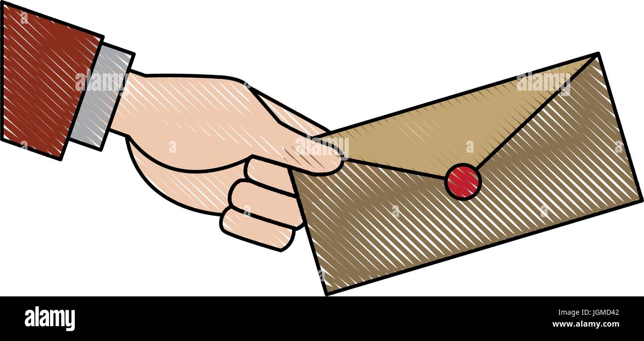 hand holding envelope mail postal icon Stock Vector Image & Art - Alamy