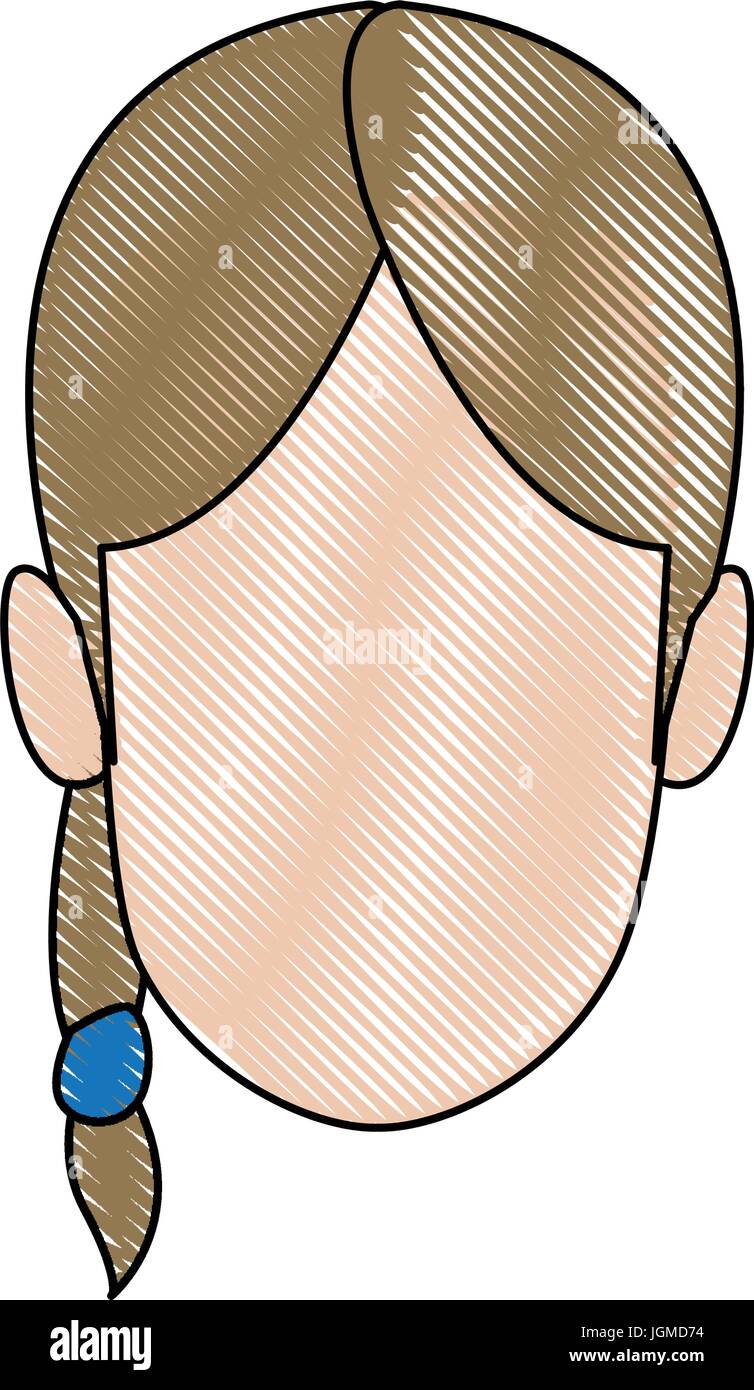 girl face contour cartoon people head Stock Vector Image & Art - Alamy
