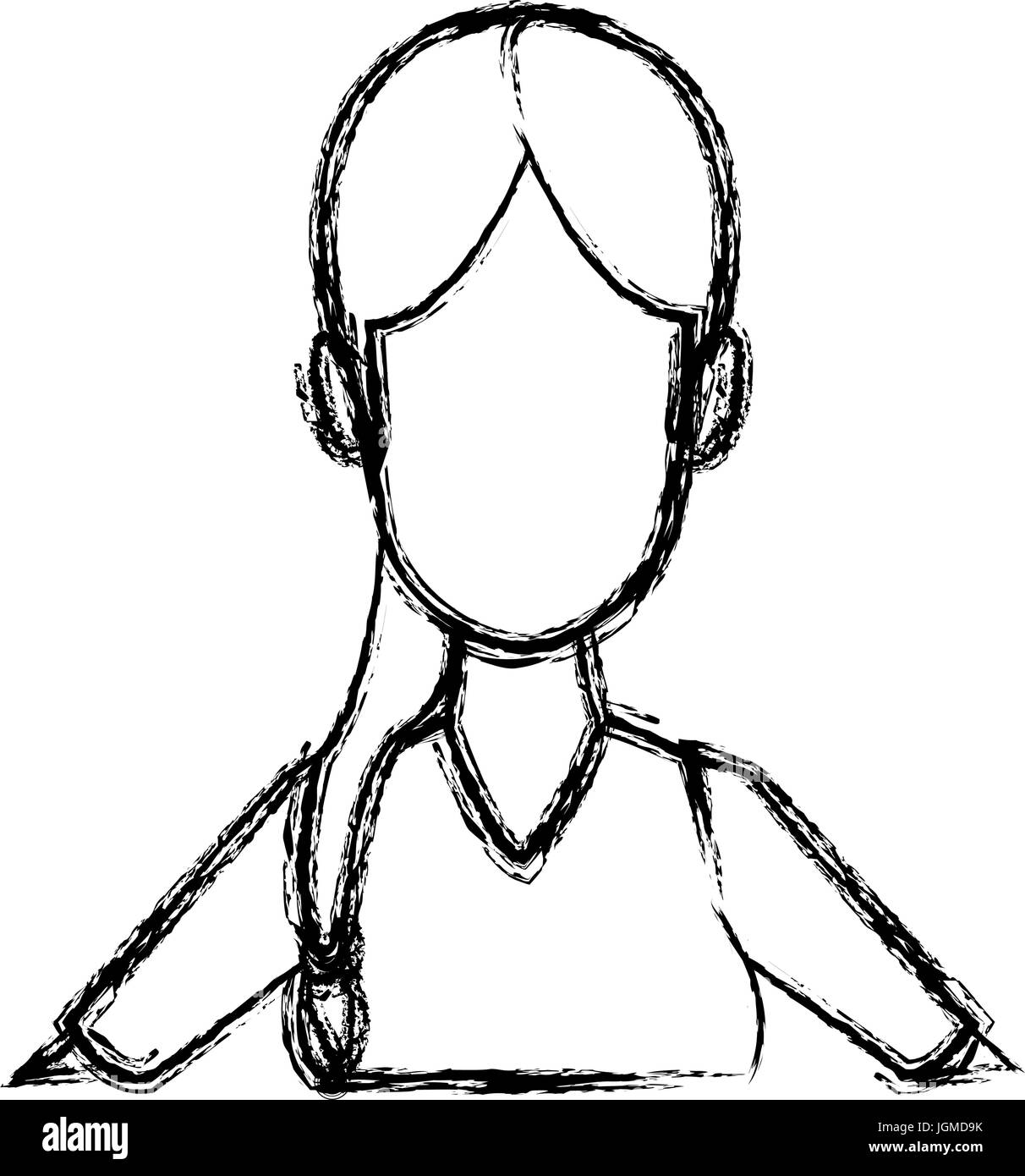 portrait woman young cartoon faceless people Stock Vector Image & Art ...