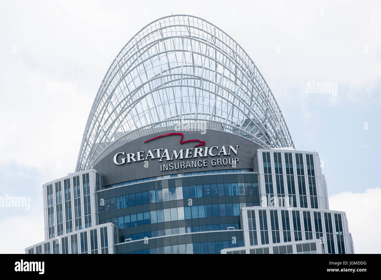 A logo sign outside of the headquarters of the Great American Financial ...