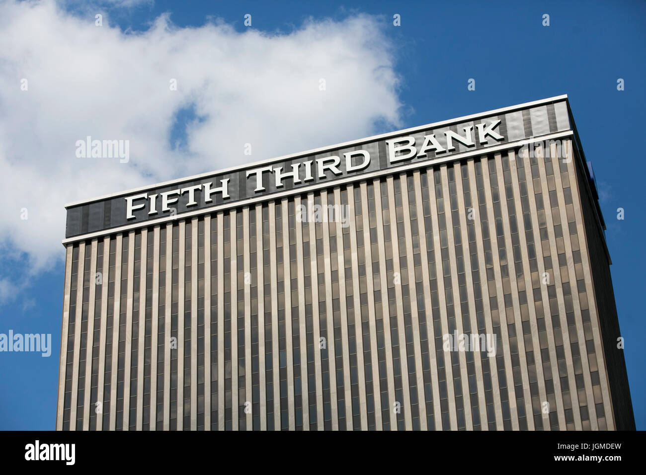 A logo sign outside of the headquarters of Fifth Third Bancorp (Bank ...