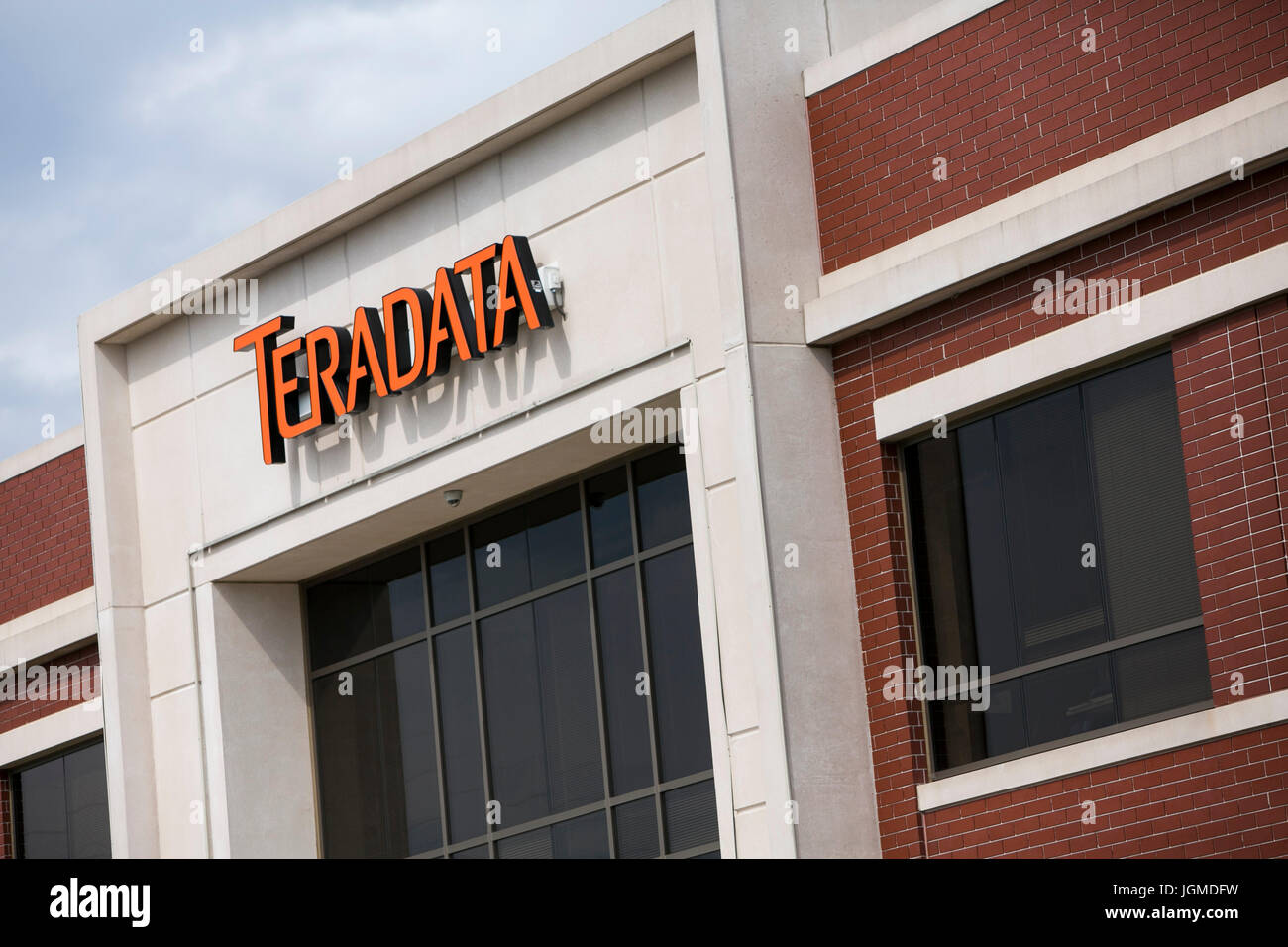 A logo sign outside of the headquarters of the Teradata Corporation in ...