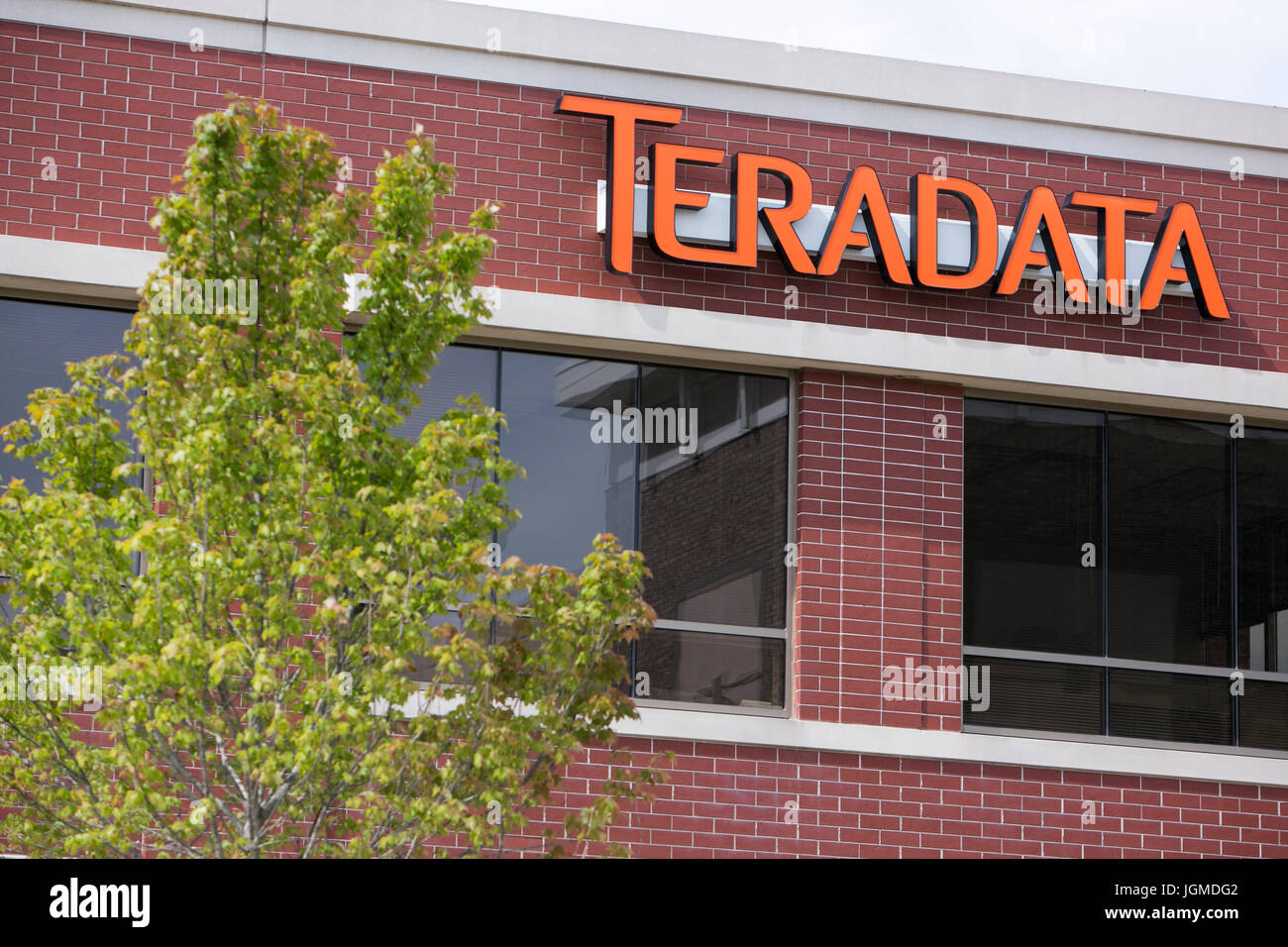 A logo sign outside of the headquarters of the Teradata Corporation in ...
