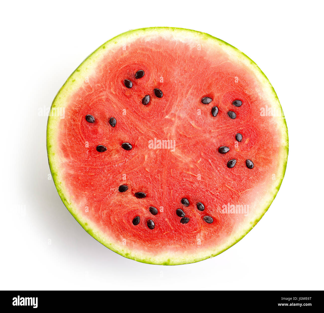 half of watermelon isolated on white background, top view Stock Photo ...