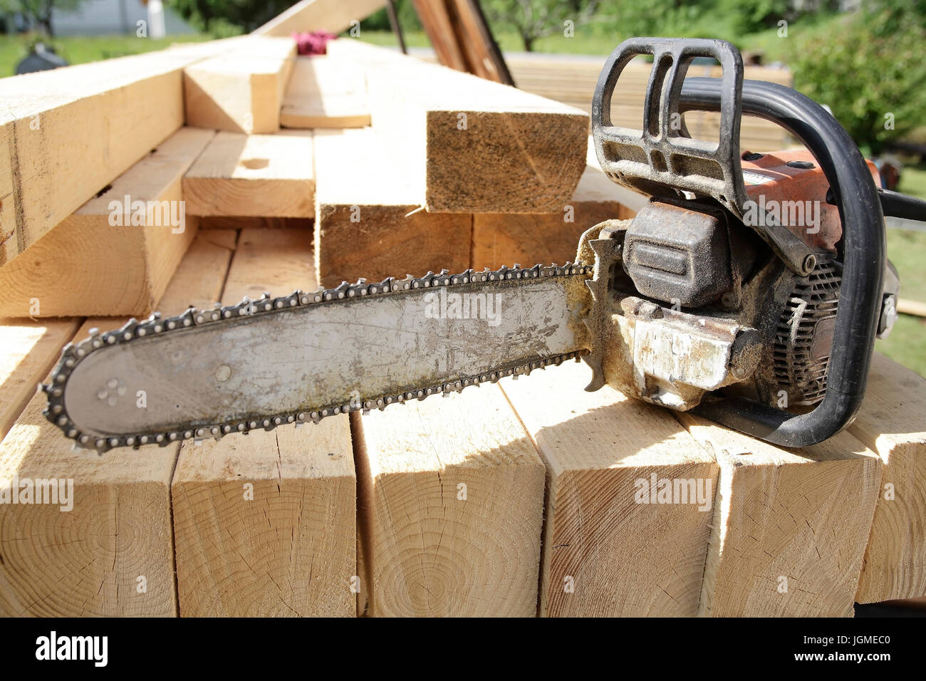 Motorsa - engine saw, MotorsaÃàge - Motor saw Stock Photo - Alamy