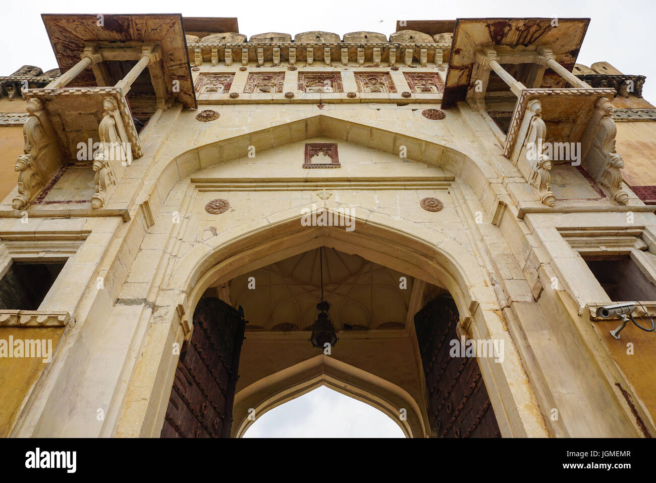 The main gate of Amer Fort in Jaipur, India. The Amer Fort, situated in ...