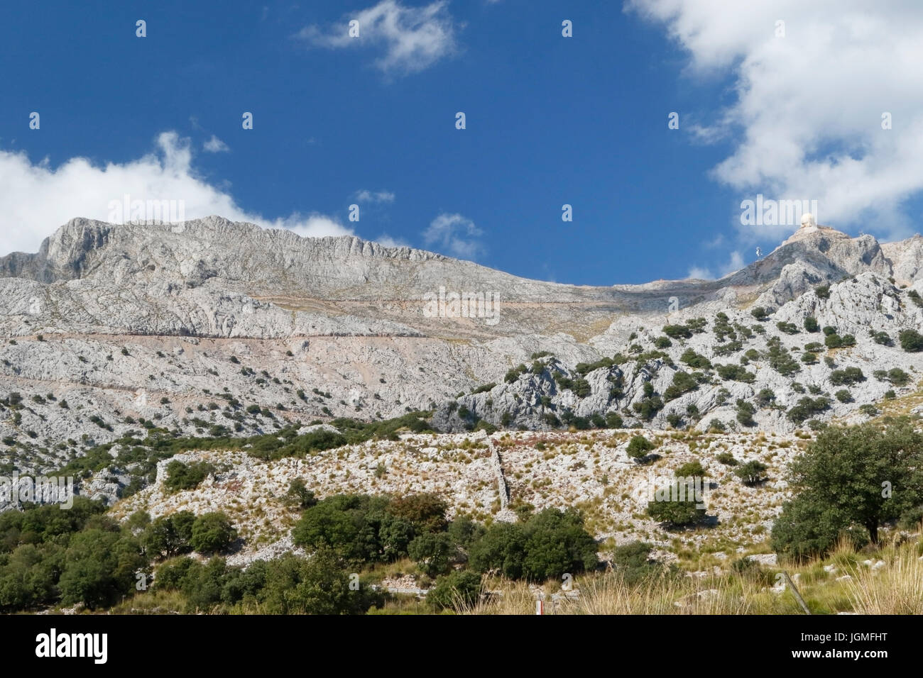 view of Puig Major, highest peak on Mallorca, Balearic Islands, Spain ...