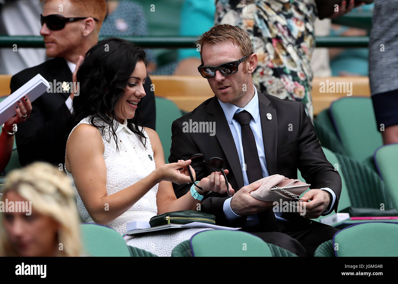 Jody Cundy and Lucy Bowles in the royal box of centre court on day six ...