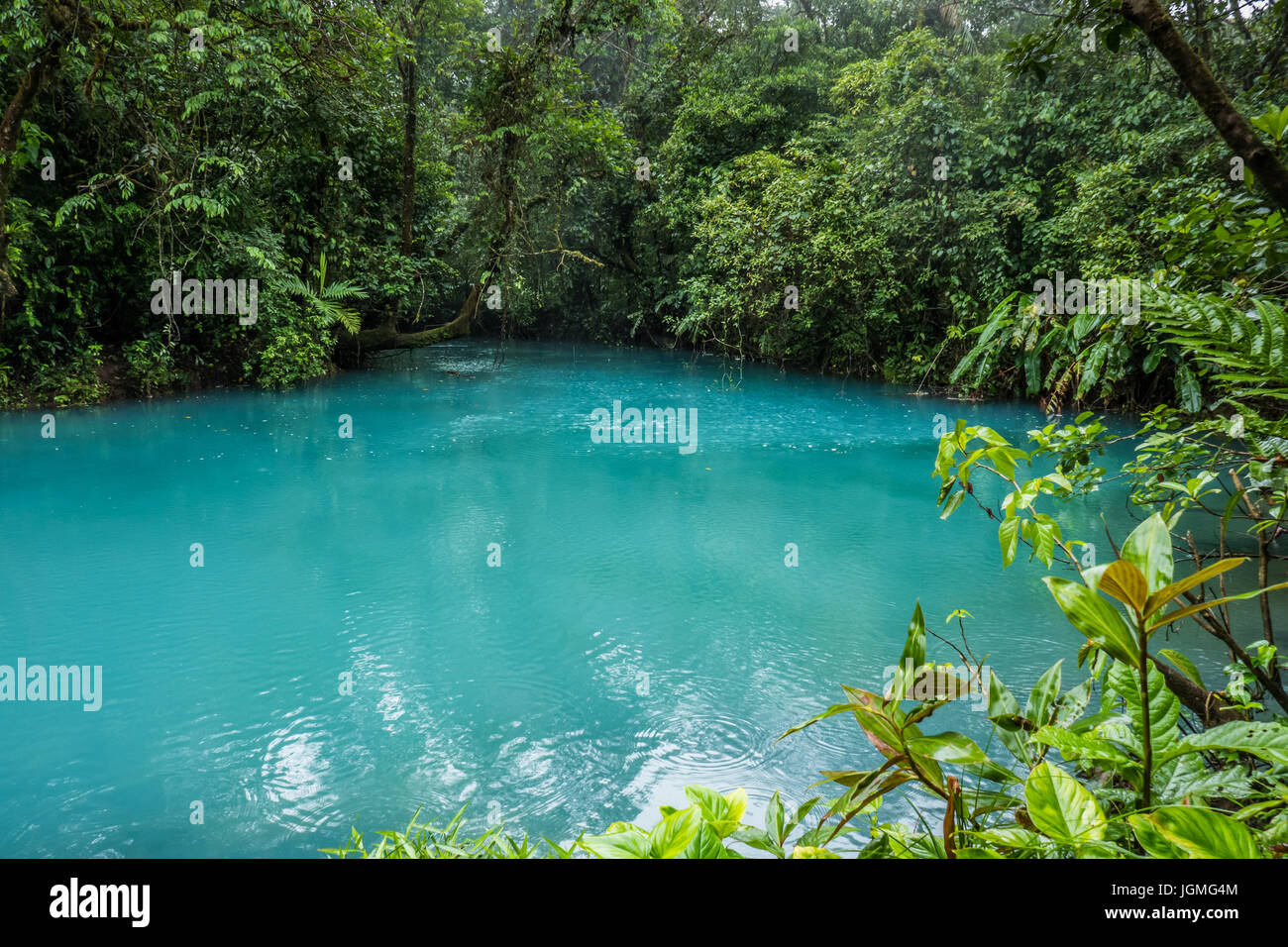 Rio Celeste blue acid water in Costa Rica Stock Photo - Alamy