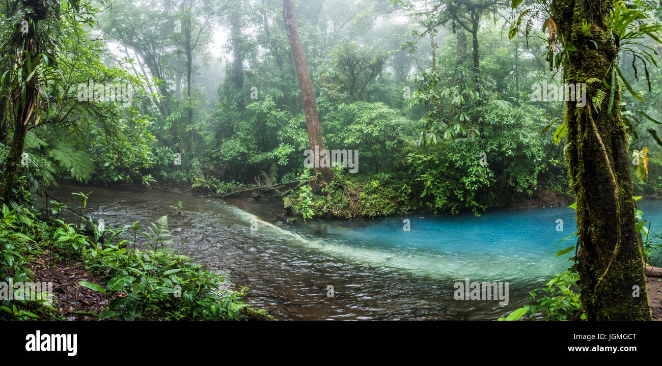 Rio Celeste blue acid water creation Stock Photo - Alamy