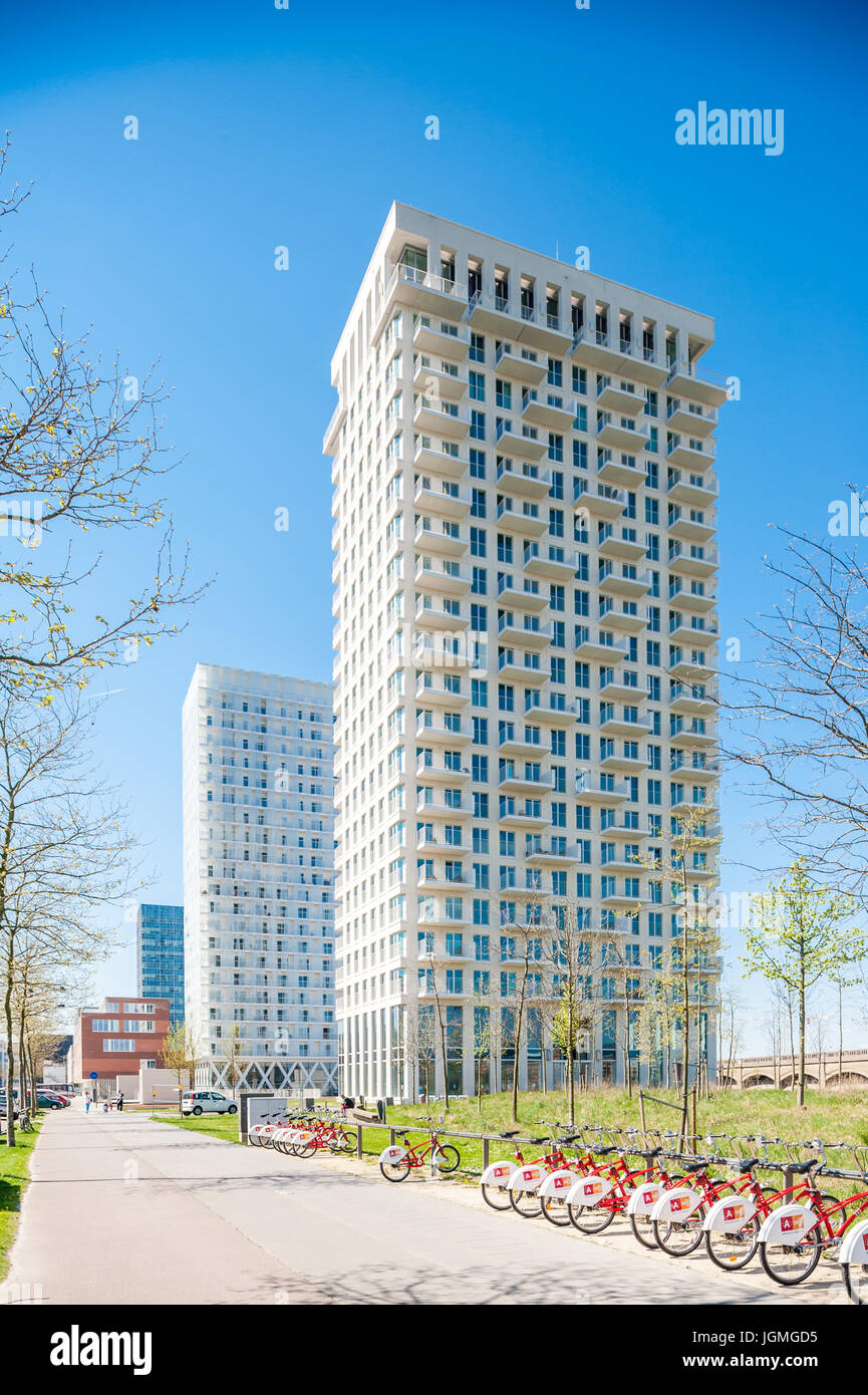 Belgium, Antwerp, towers at Park Spoor Noord Stock Photo - Alamy