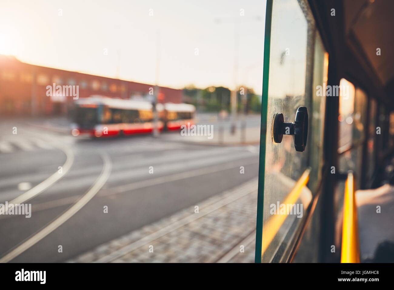 Sunset evening bus public hi-res stock photography and images - Alamy