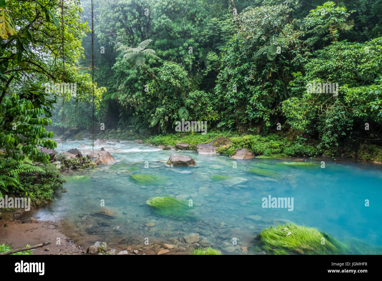 Rio Celeste blue acid water, Costa Rica Stock Photo - Alamy
