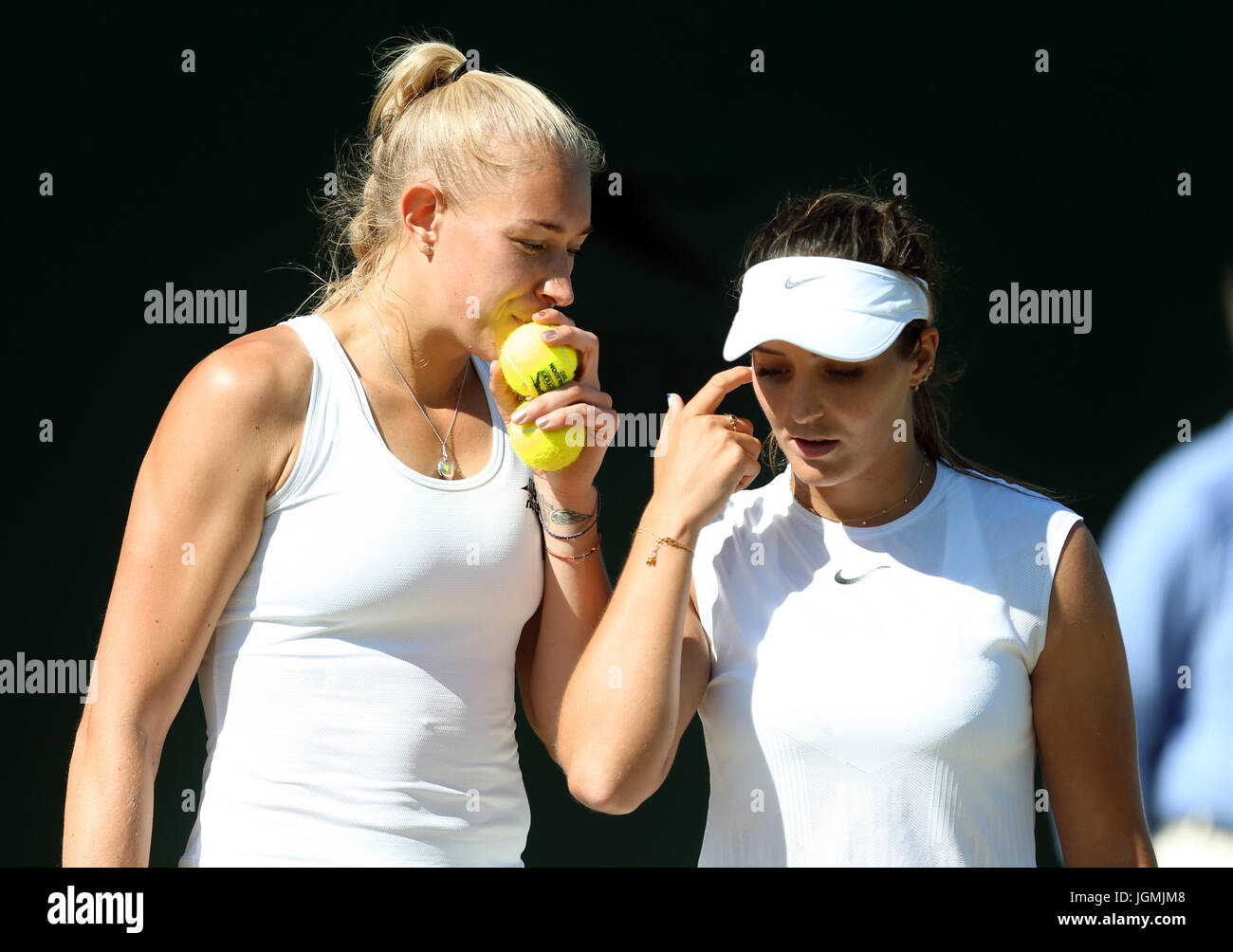 Laura Robson with her doubles partner Jocelyn Rae on day six of the ...