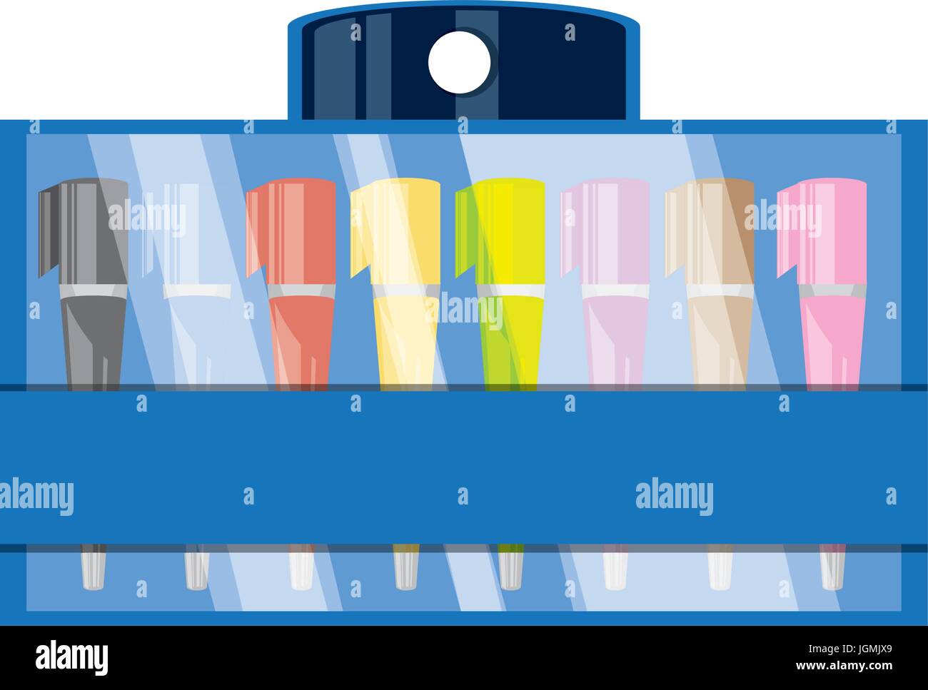 Markers in box product Stock Vector Image & Art - Alamy