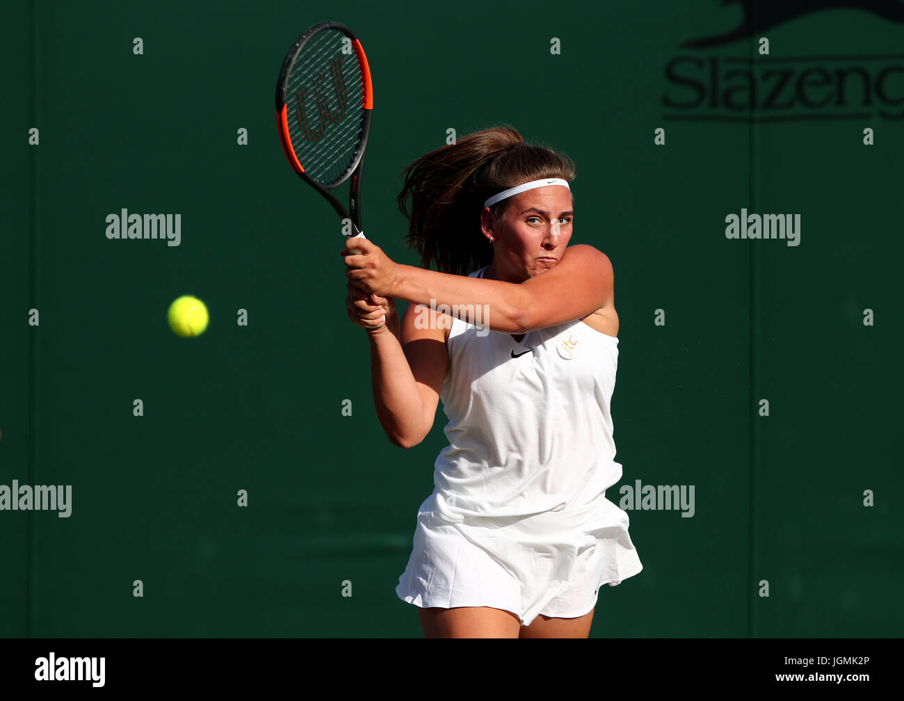 Gemma Heath in action during the Girls singles on day six of the ...