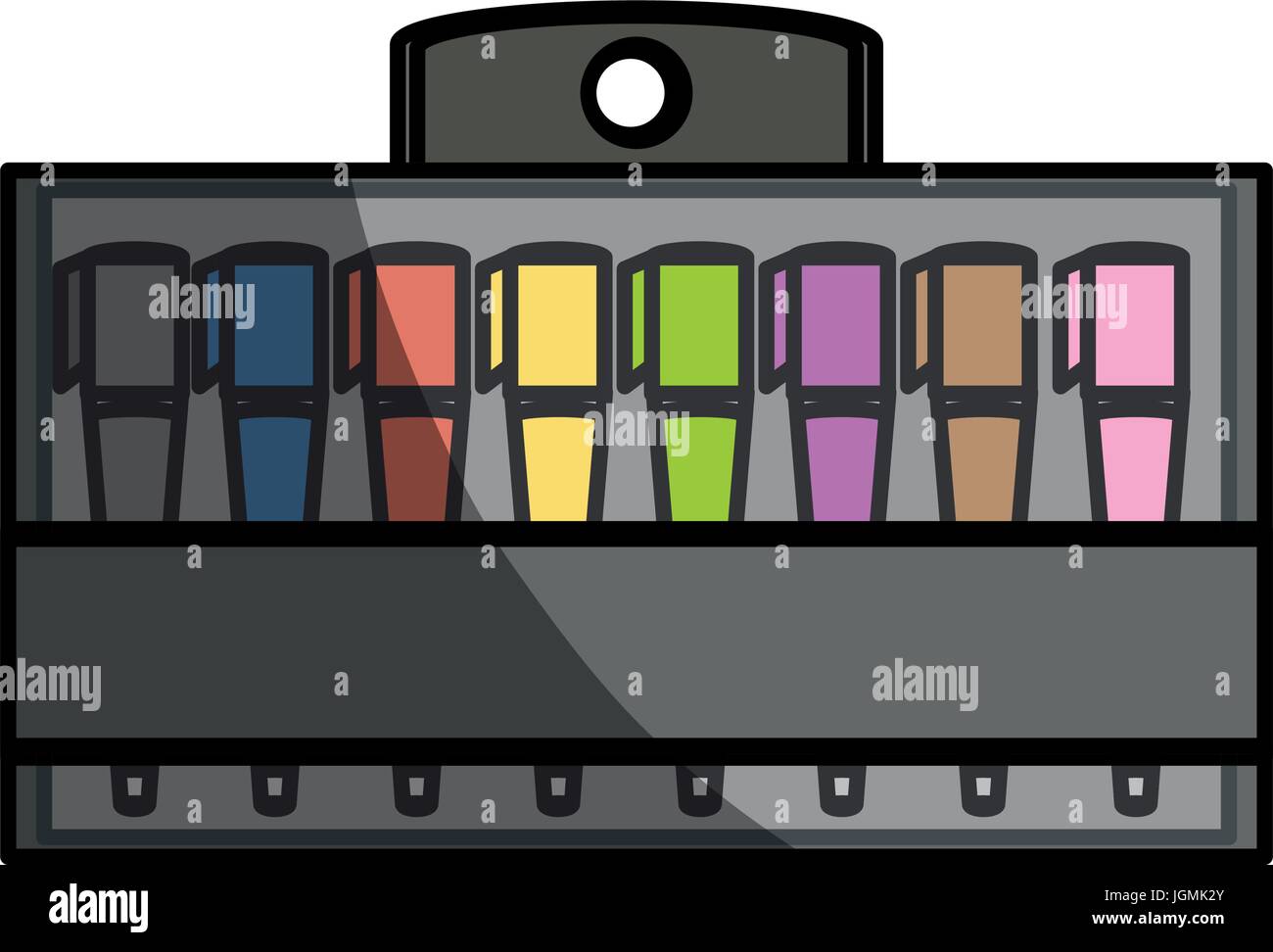 Markers in box product Stock Vector Image & Art - Alamy