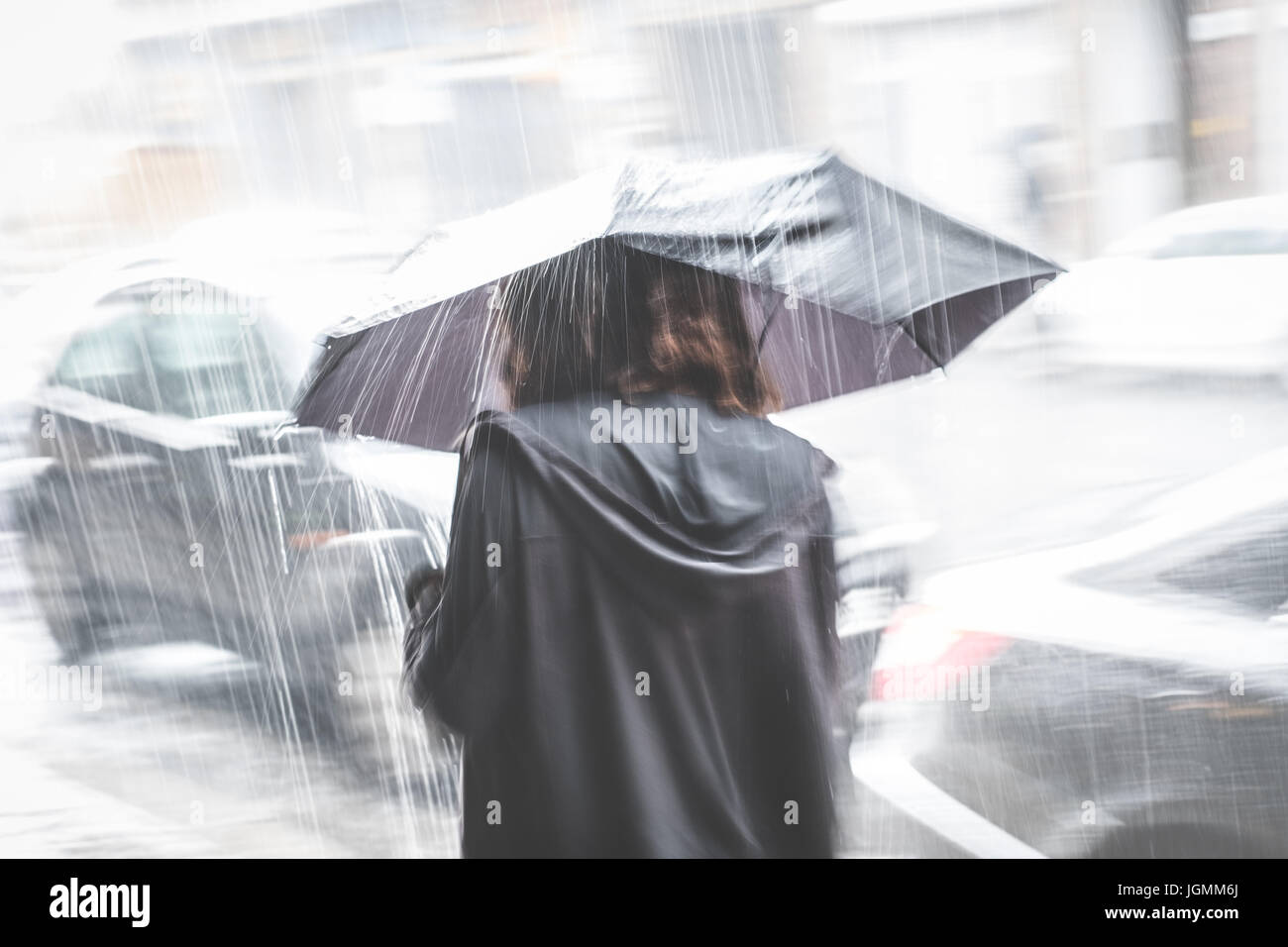 Girl Walking In The Rain Sad