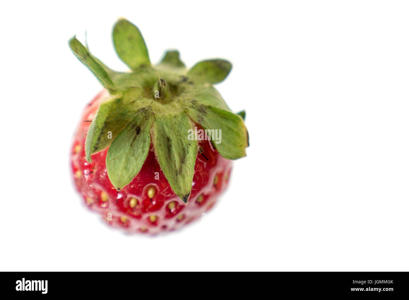 Top view of a strawberry isolated on white background Stock Photo - Alamy