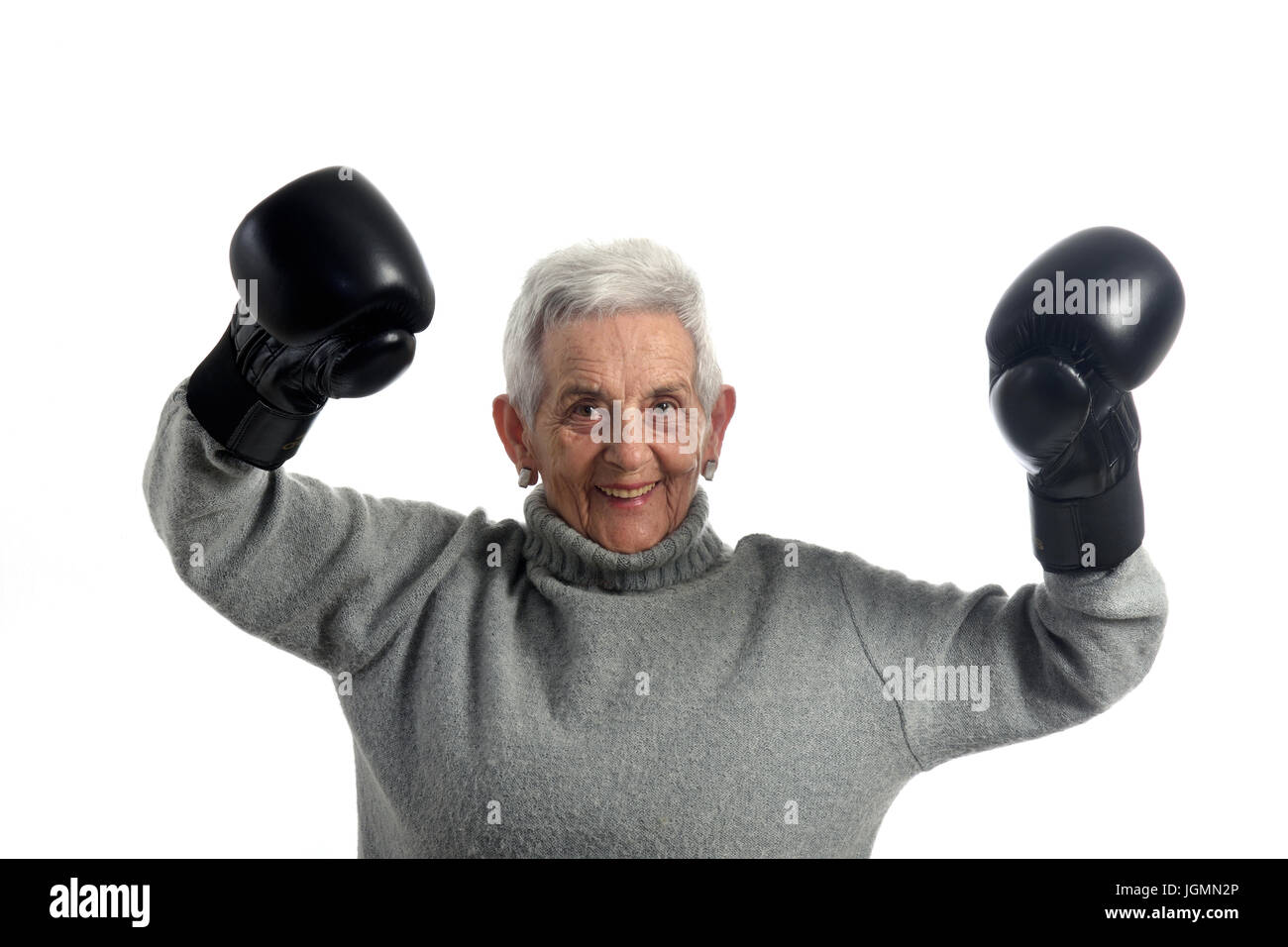 senior woman boxing Stock Photo - Alamy