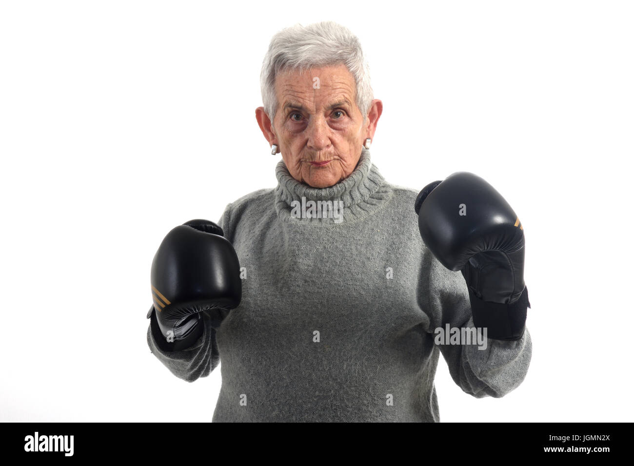 senior woman boxing Stock Photo - Alamy