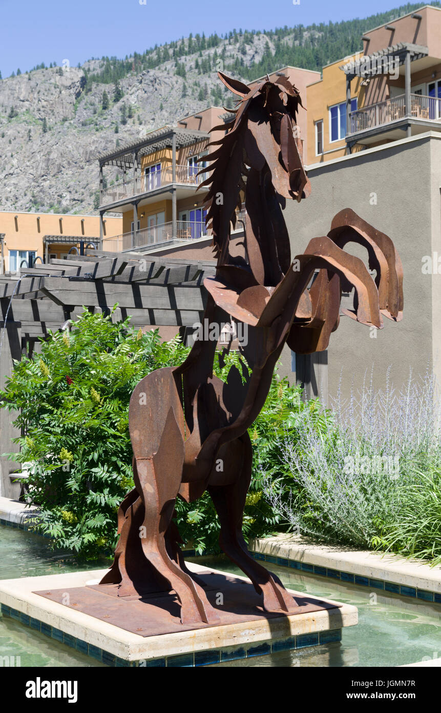 Bucking horse sculpture in Spirit Ridge Resort Stock Photo - Alamy