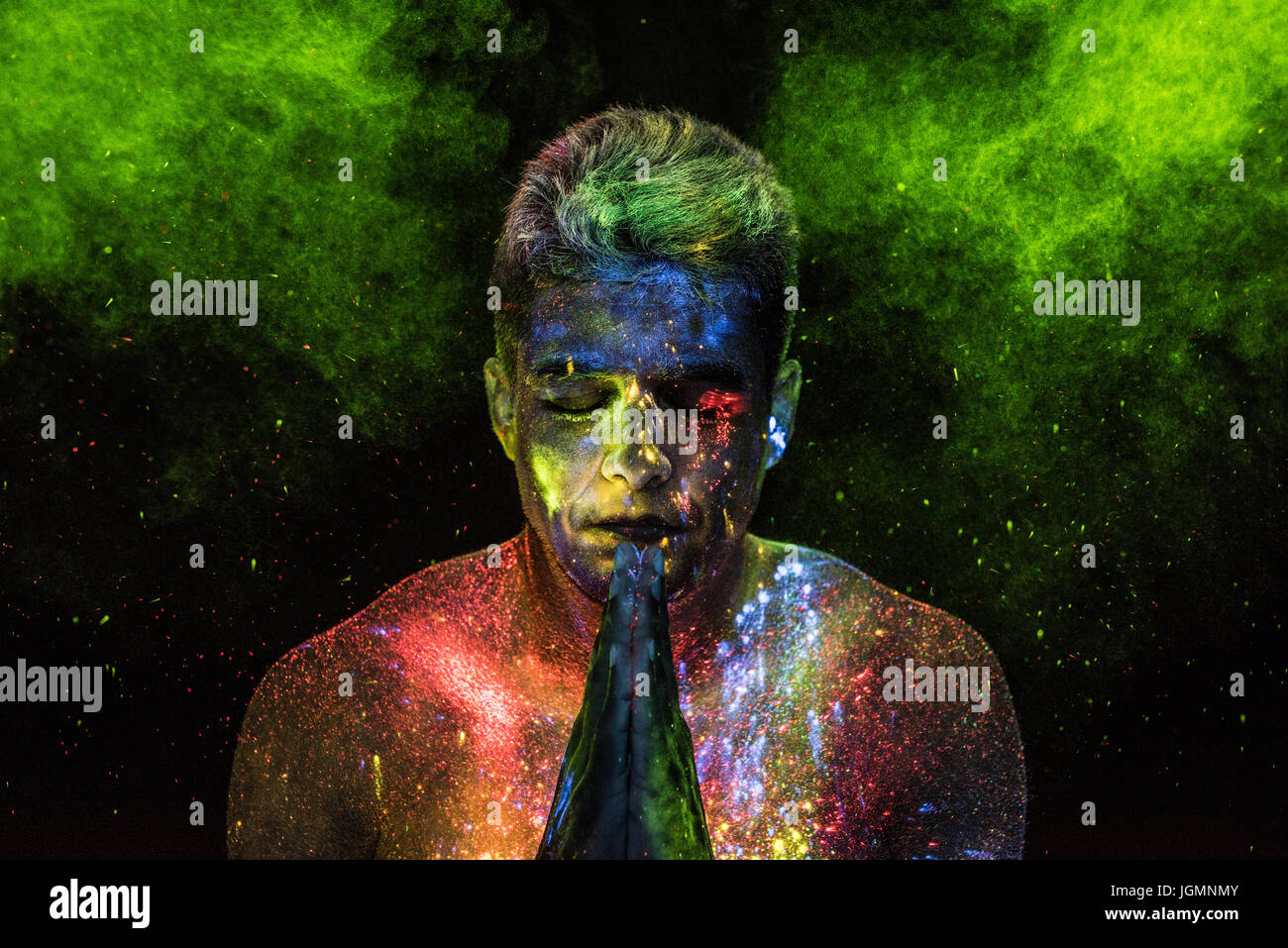 Shaman in a Prayer Stock Photo - Alamy