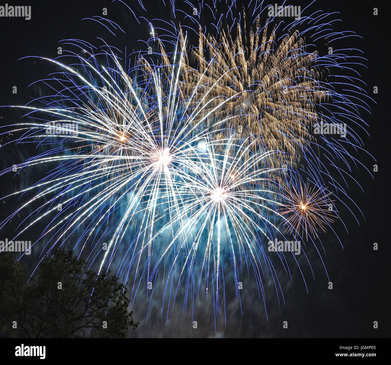 Spectacular Firework Display in the sky Stock Photo - Alamy