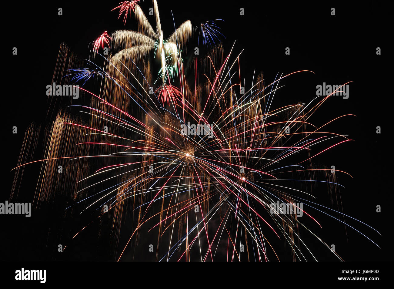 Spectacular Firework Display in the sky Stock Photo - Alamy