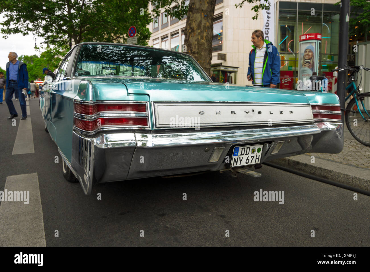 BERLIN - JUNE 17, 2017: Vintage car Chrysler New Yorker, 1967. Rear ...