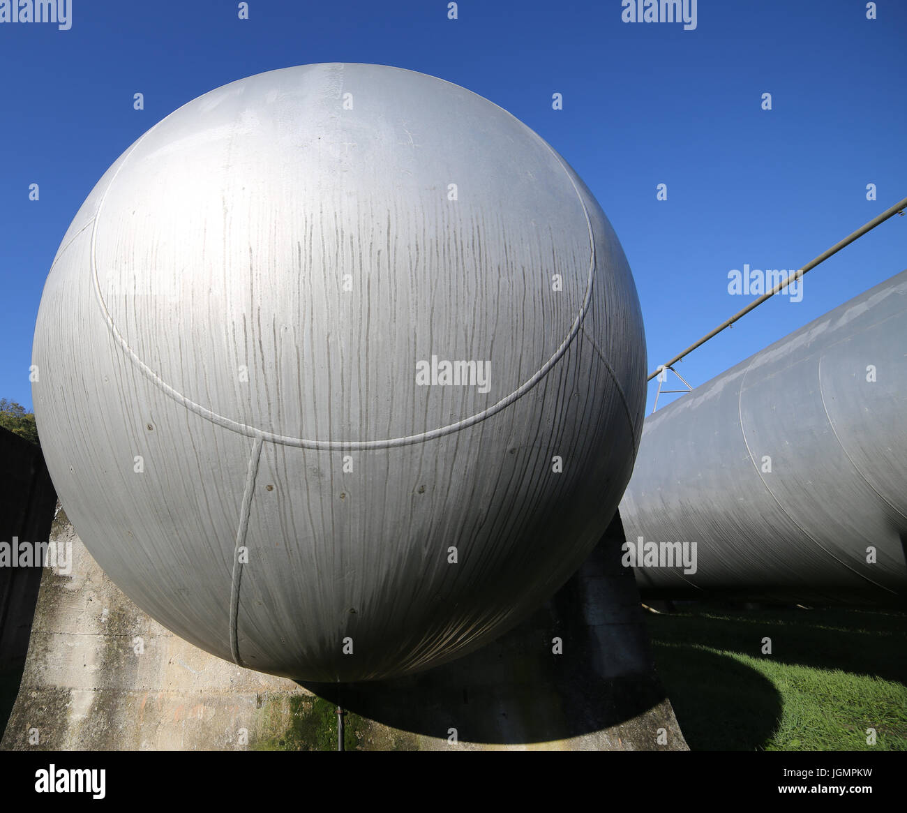 Giant cistern in the storage of flammable materials of the industrial ...