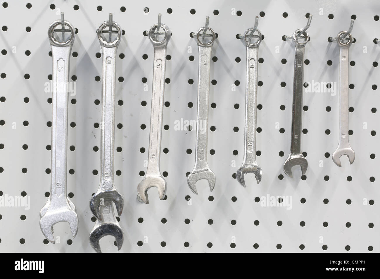 Key set to tighten the bolts in the mechanical workshop Stock Photo - Alamy